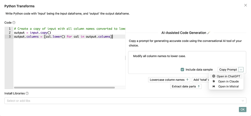 📢 New release 0.8.24: New AI-assisted code generation via prompts + multiple bug fixes - General ...